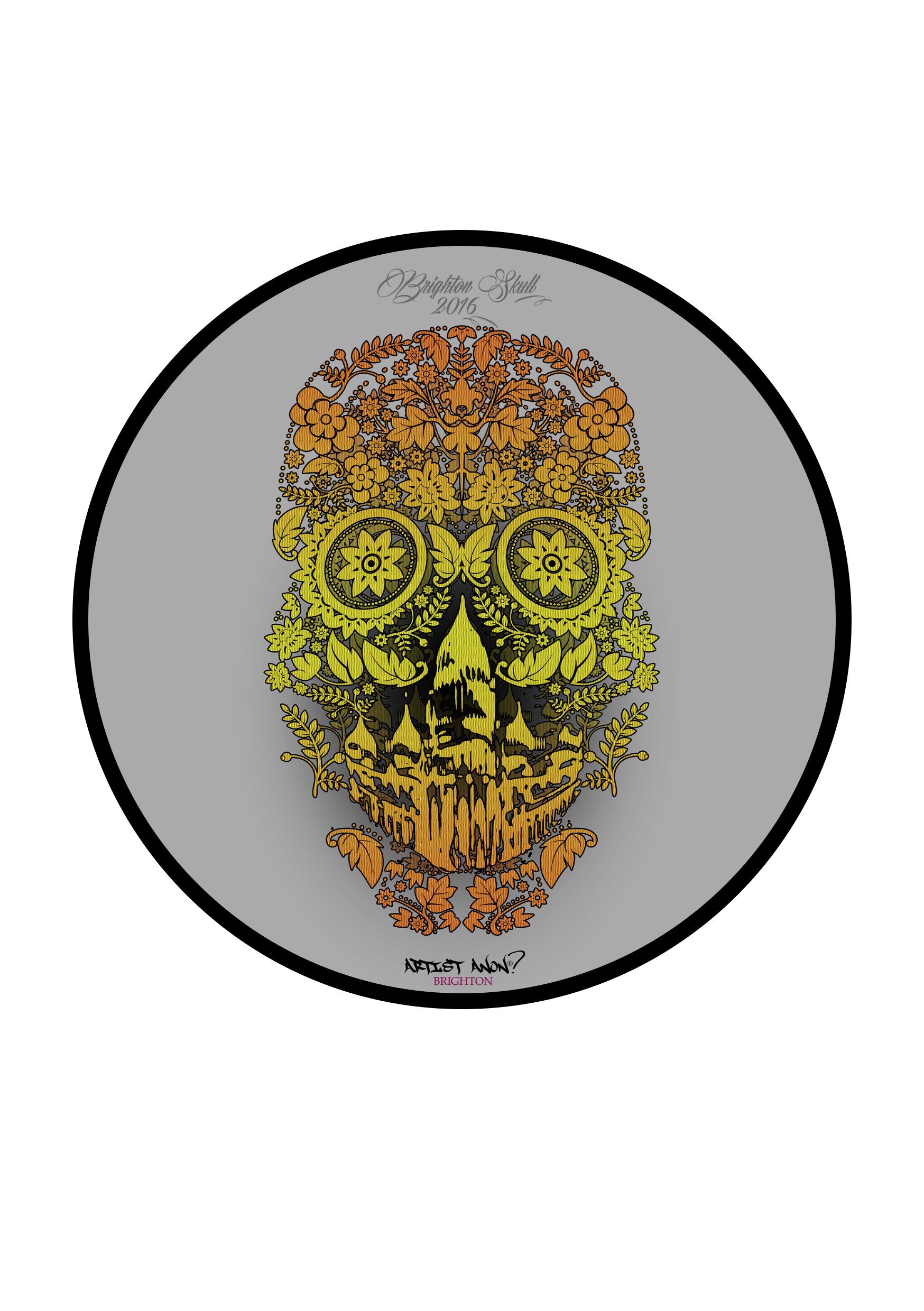 Artist Anon Brighton 2016 Brighton Skull Sticker